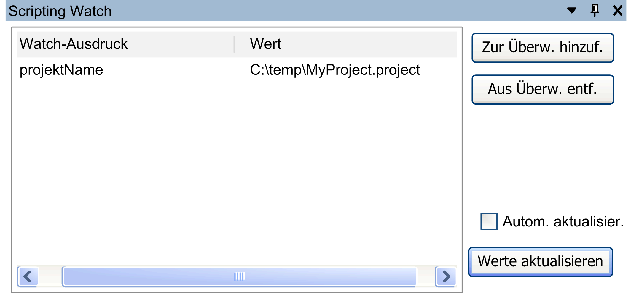 Die Ansicht Logic Builder Scripting Immediate verwenden